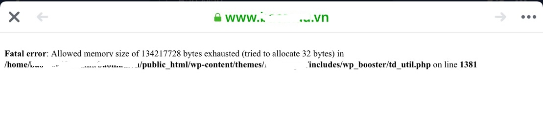 Hướng dẫn fix sửa lỗi PHP Fatal Error: Allowed Memory Size Exhausted
