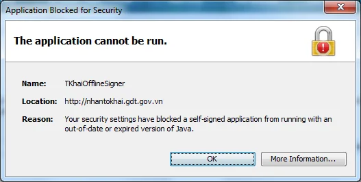 Hướng dẫn cách sửa lỗi Java Application blocked trong việc khai thuế ...