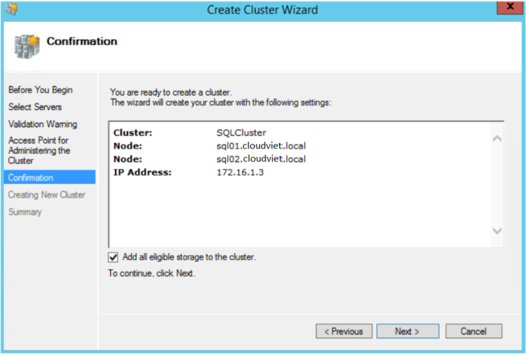 CÀI ĐẶT VÀ CẤU HÌNH FAILOVER CLUSTER SQL SERVER 2012 | Hotline: 0972710812